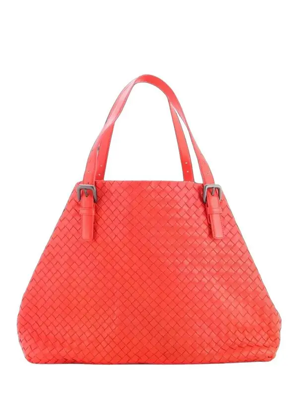 Bottega Veneta A-shape Intrecciato Nappa Tote Bag - Red