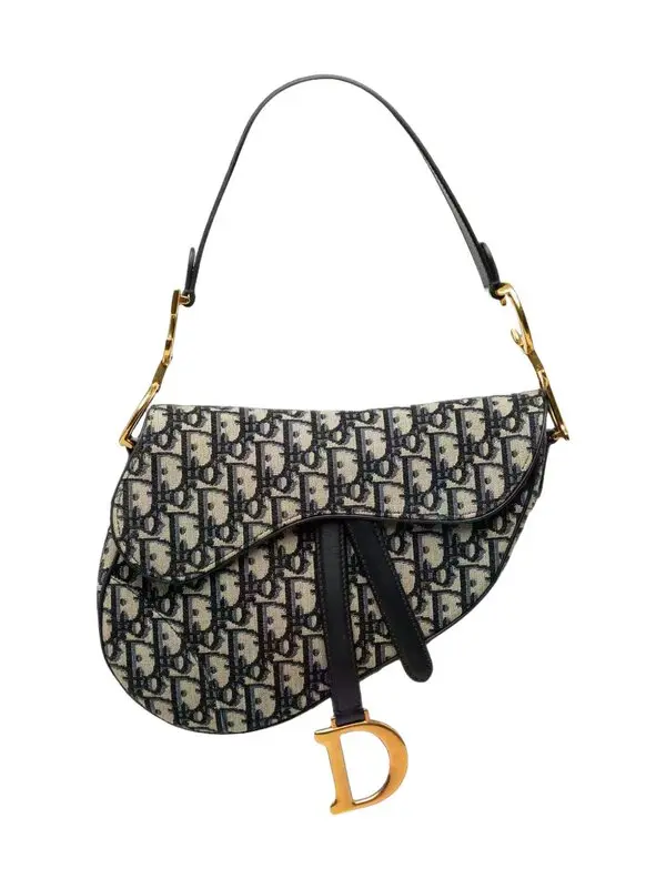 Dior Oblique Canvas Saddle Bag Shoulder Bag - Blue