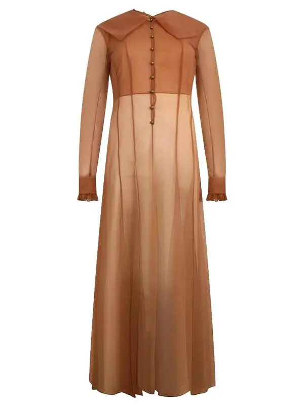 Philosophy Di Lorenzo Serafini Sheer Maxi Dress - Brown