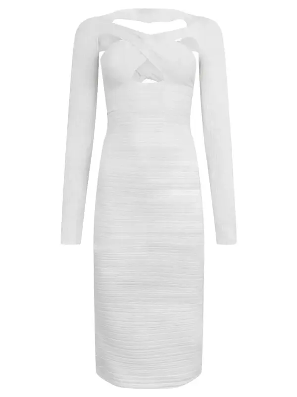 Philosophy Di Lorenzo Serafini Ribbed-knit Midi Dress - White