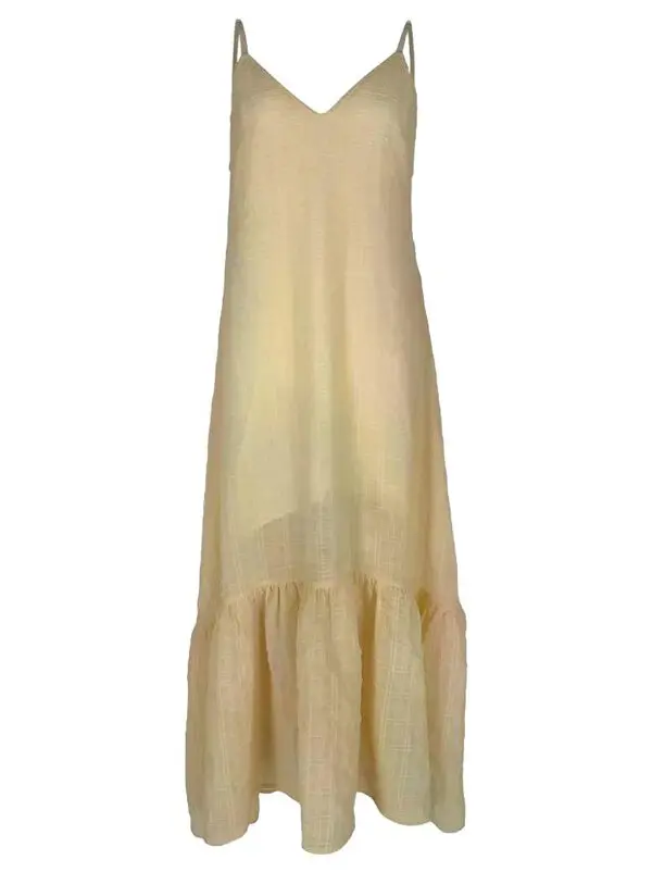 Maje V-neck Ruffled Dress - Neutrals