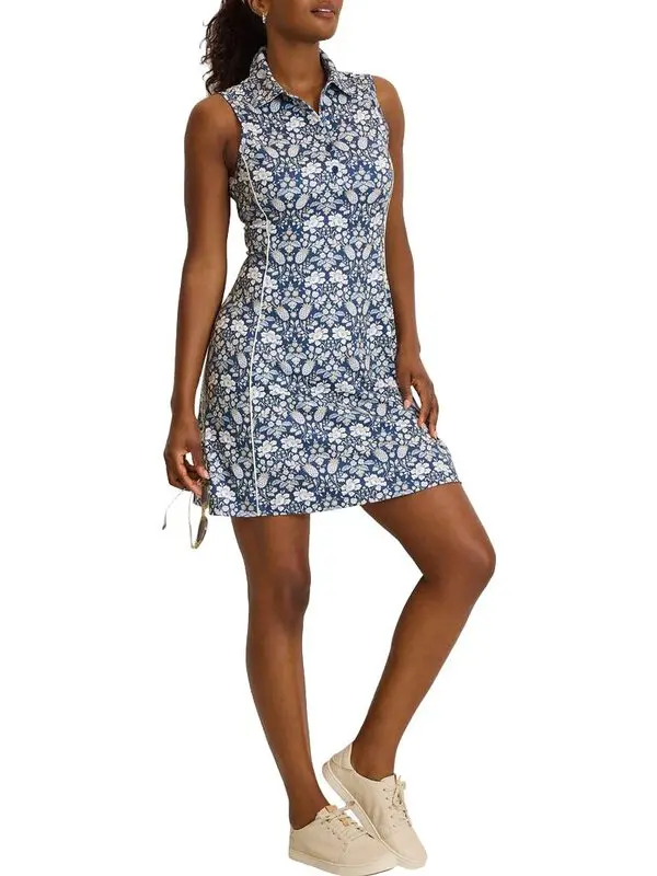 Tommy Bahama Sierra Sun Tropical Print Mini Dress - Dark Bluestone