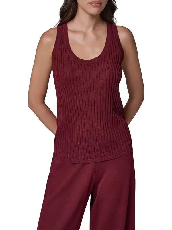 Donna Karan New York Ribbed Sweater Tank - Black Cherry