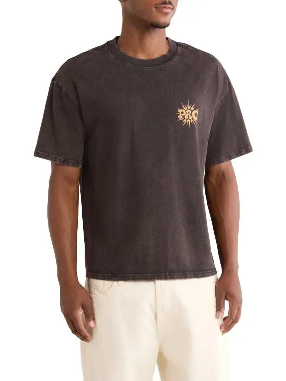 PACSUN Logo Cotton Graphic T-shirt - Black