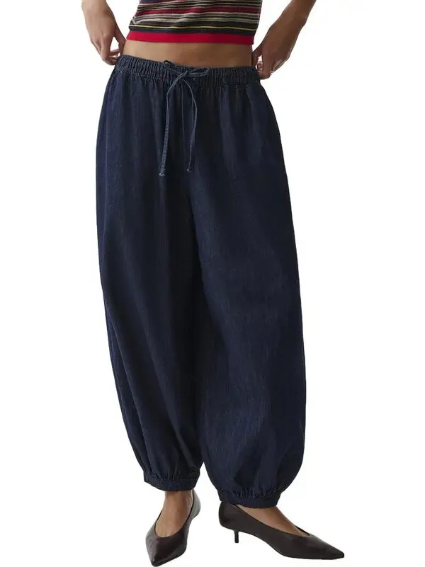 PISTOLA Freya Drawstring Waist Balloon Jeans - Celeste