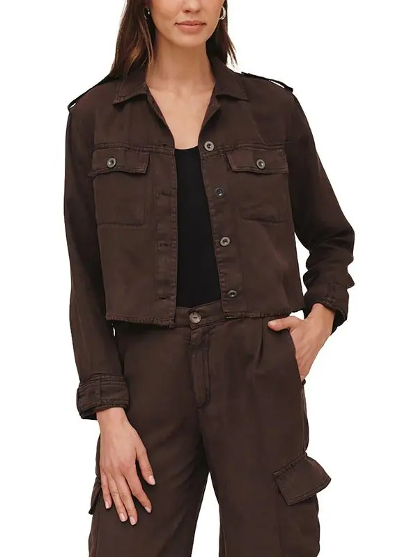 Bella Dahl Cropped Utility Jacket - Dark Roast