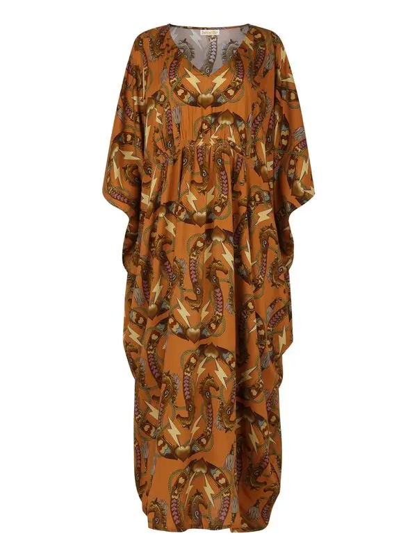 Henelle Lucky Horseshoe Kaftan Dress - Brown