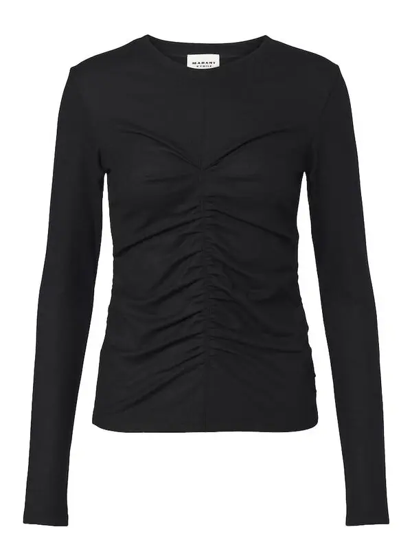 MARANT ETOILE Delesa Ruched Jersey Top - Black