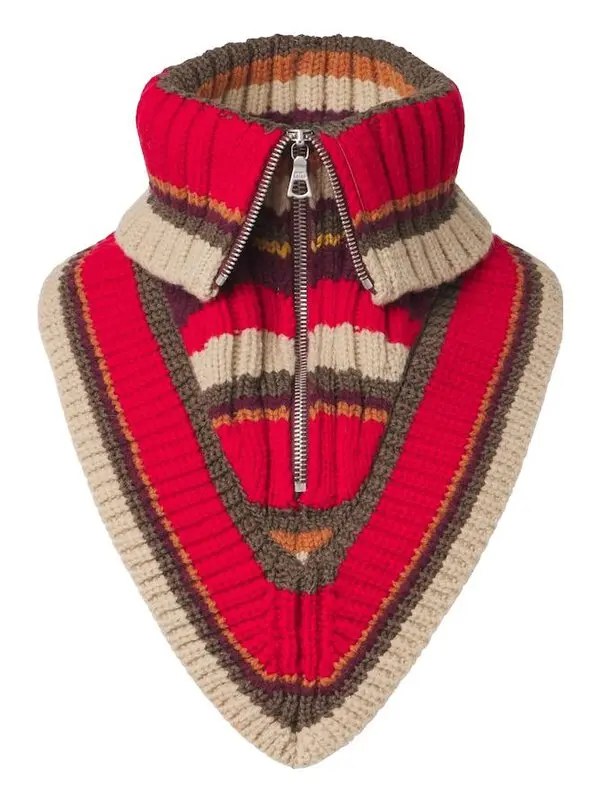 Dries Van Noten Striped Wool Zip-up Collar - Multicoloured