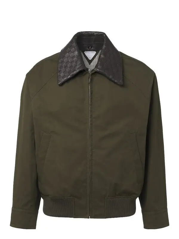 Bottega Veneta Intrecciato Cotton Twill Blouson Jacket - Green