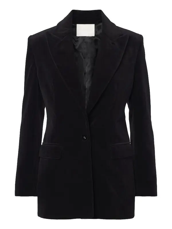 Costarellos Cotton Velvet Blazer - Black