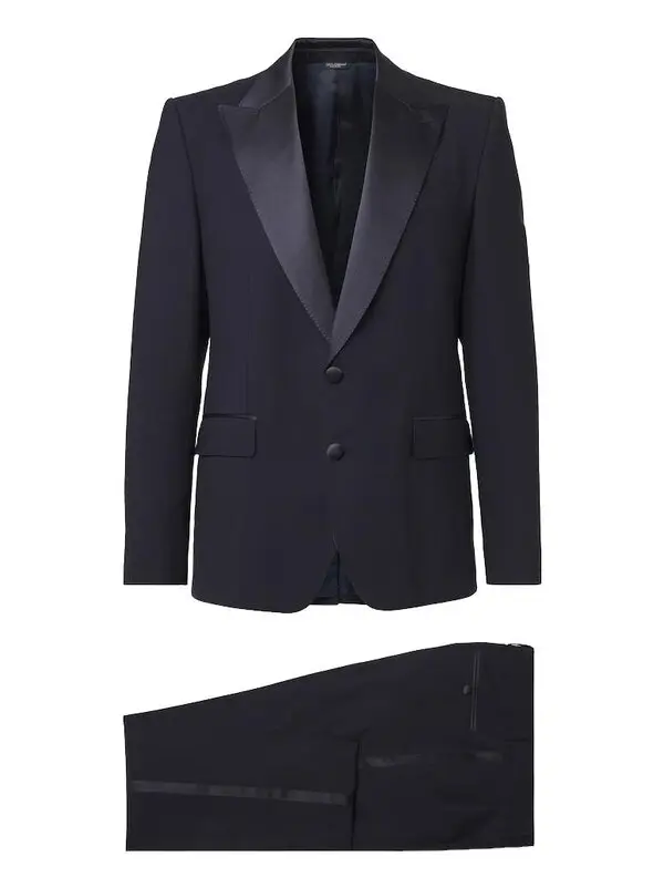 Dolce & Gabbana Wool And Silk-blend Tuxedo - Blue