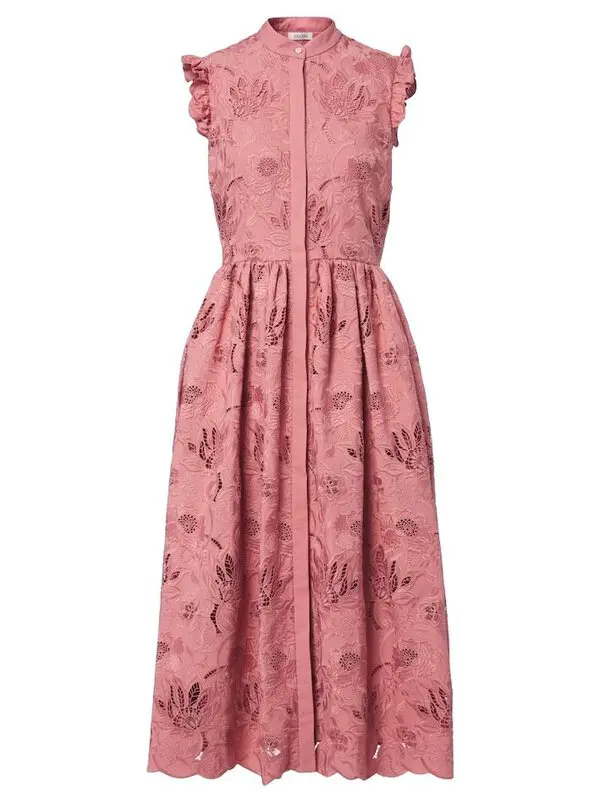 Erdem Guipure Lace Midi Dress - Pink