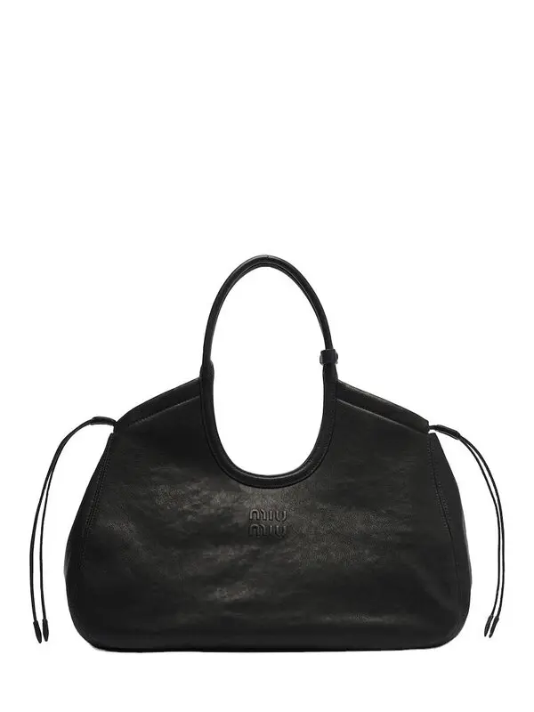 Miu Miu Ivy Leather Tote Bag - Black
