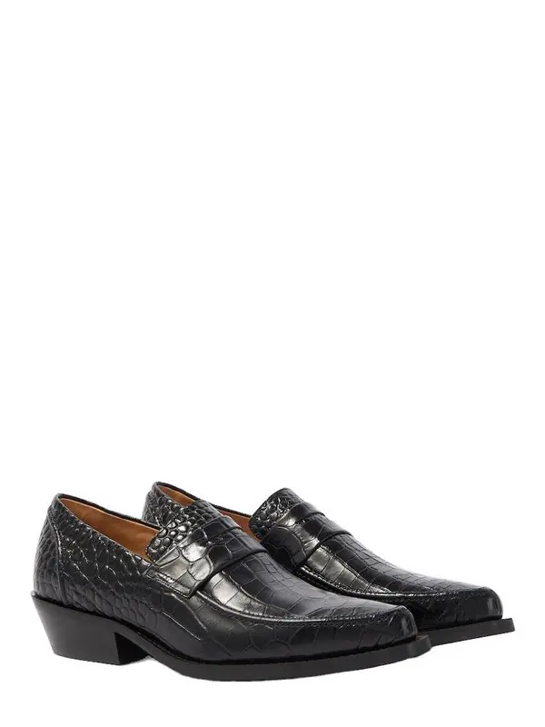 Our Legacy Cypher Croc-effect Leather Loafers - Black