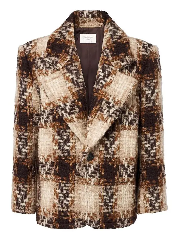 Saint Laurent Wool And Mohair-blend Tweed Blazer - Multicoloured