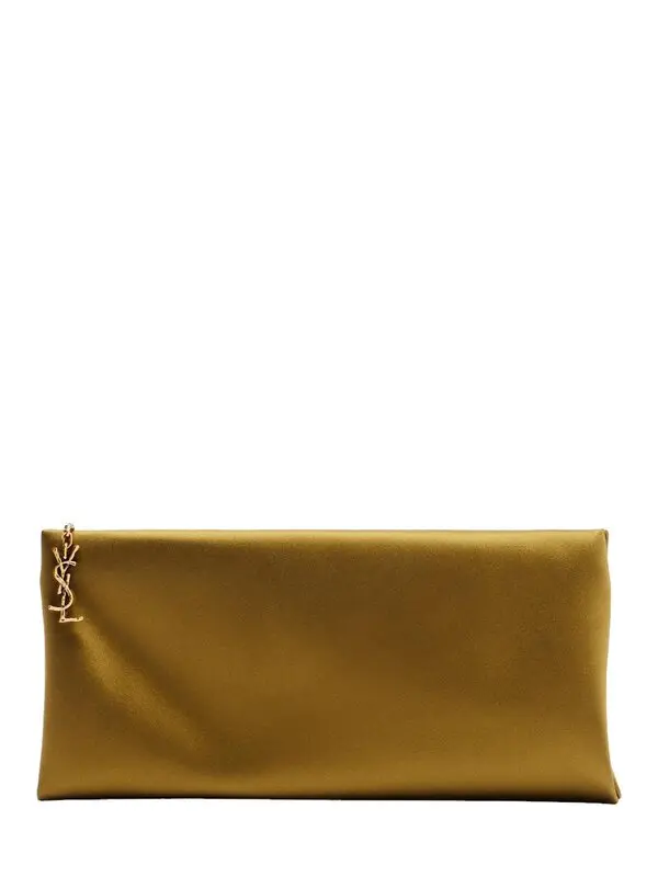 Saint Laurent Evening Clutch With Zipper Closure - Yellow