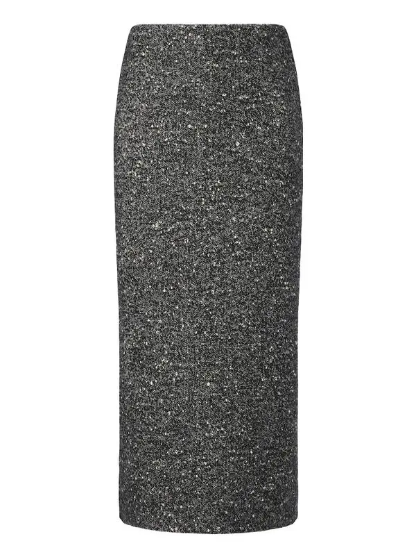 Valentino Garavani Chevron Wool-blend Bouclé Pencil Skirt - Black