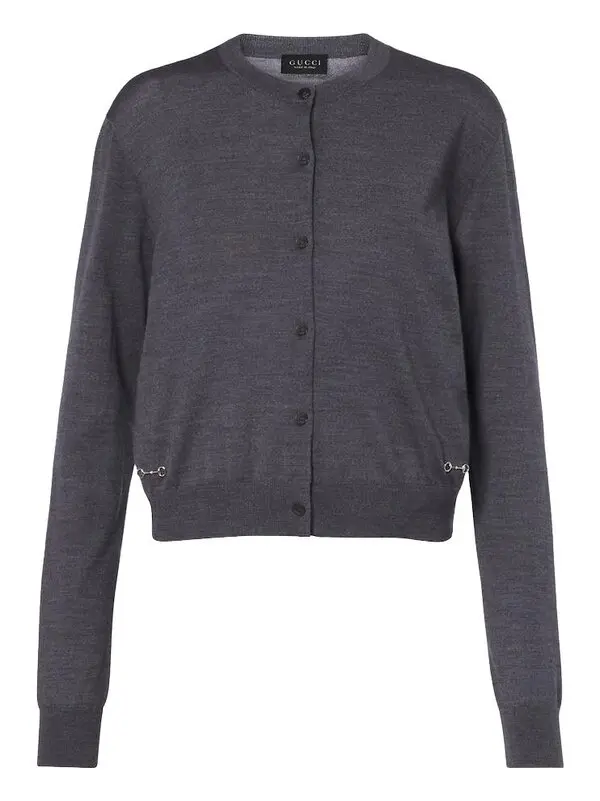 Gucci Horsebit Wool Cardigan - Grey