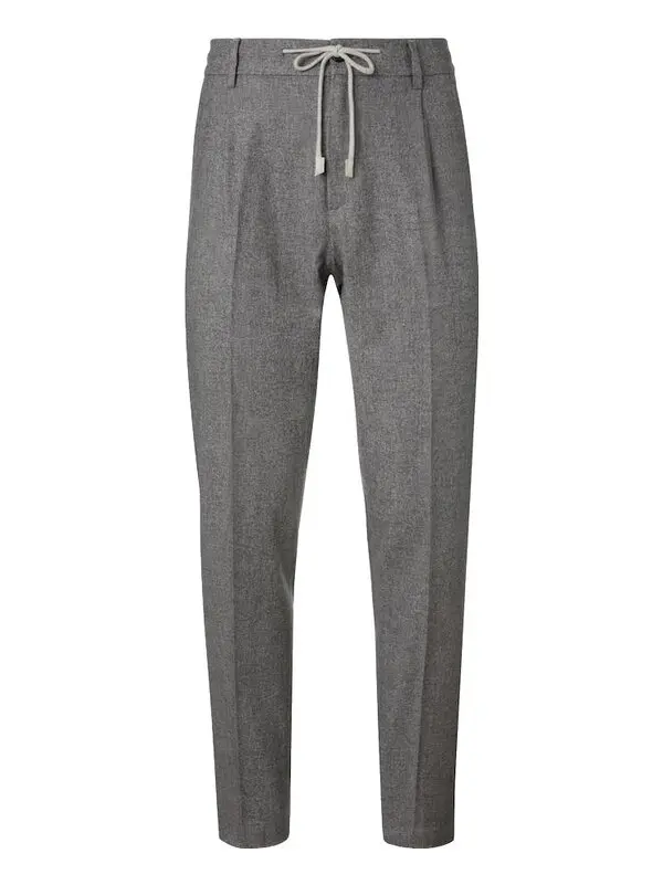 Eleventy Wool, Cotton, And Cashmere Straight Pants - Grey