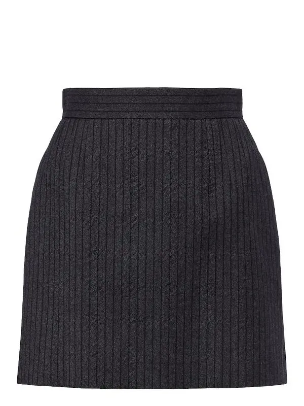 Versace Virgin Wool Twill Miniskirt - Grey