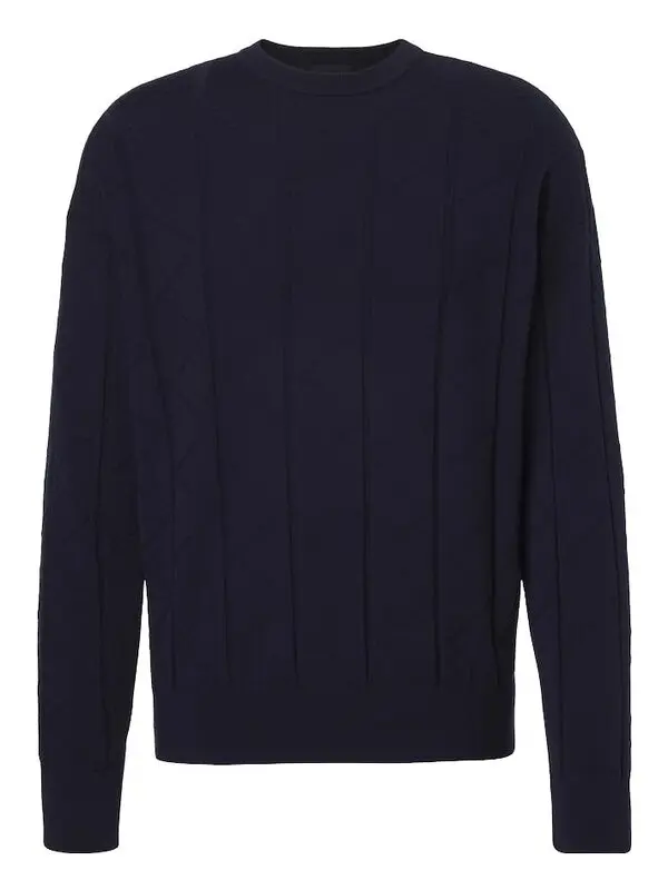 Giorgio Armani Wool-blend Crewneck Sweater - Blue