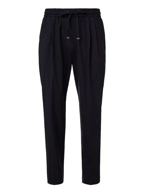 Dolce & Gabbana Wool-blend Pinstripe Tailored Pants - Blue
