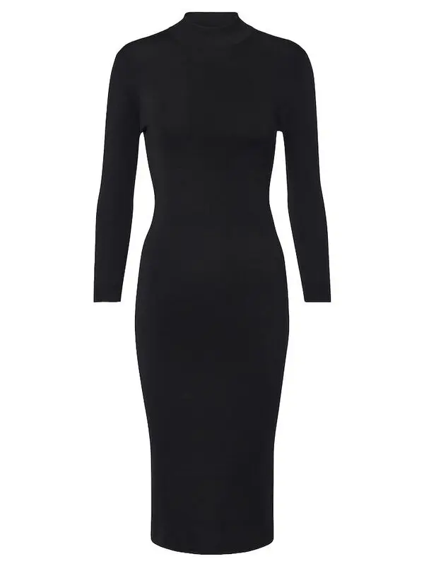 Gucci Horsebit Wool Midi Dress - Black
