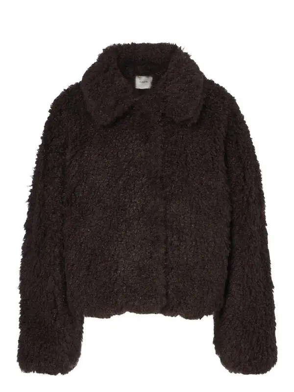 Vince Cropped Bouclé Blouson Jacket - Brown
