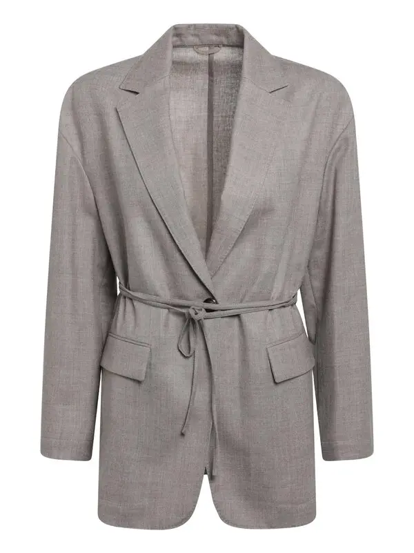 Brunello Cucinelli Double-breasted Virgin Wool Blazer - Brown
