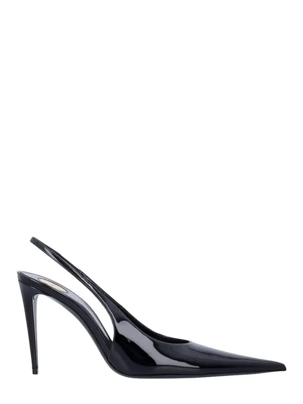 Saint Laurent Calf Leather Slingback Pumps - Black