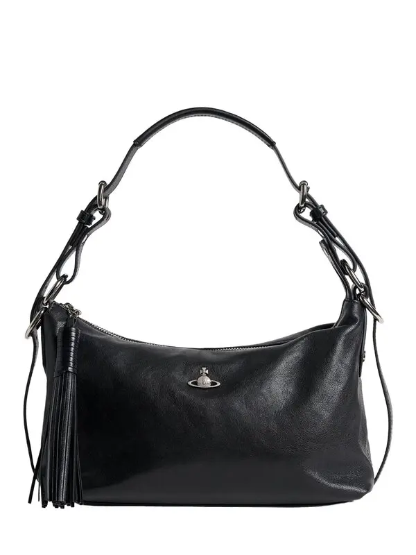 VIVIENNE WESTWOOD Emma Leather Shoulder Bag - Black