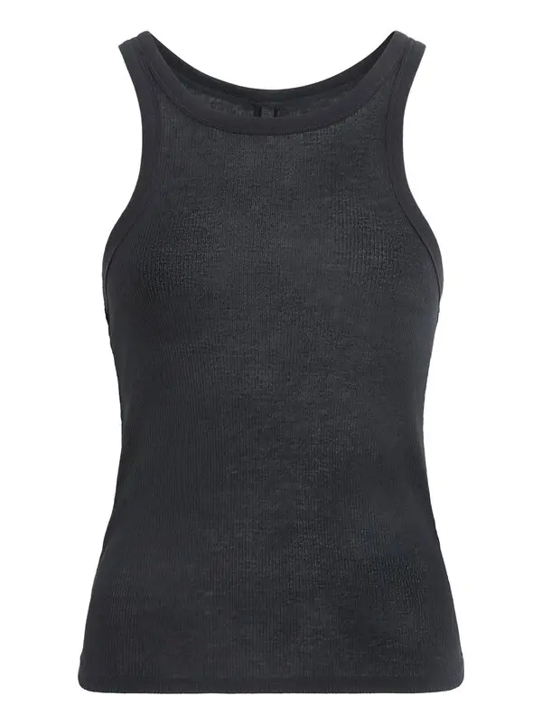 SKIMS Ribbed Semi-sheer Tank Top - Black