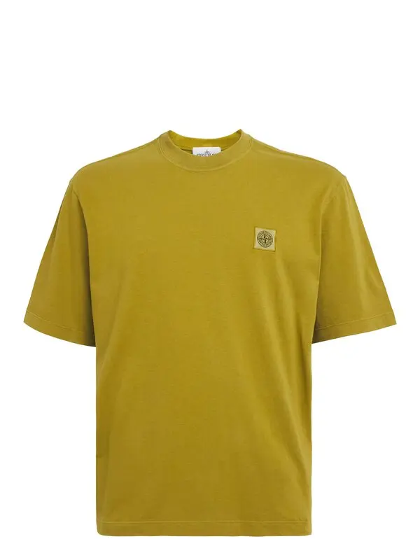 Stone Island Cotton Compass Logo T-shirt - Green