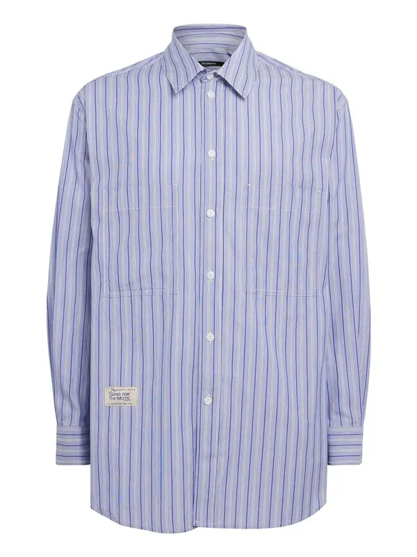 SONG FOR THE MUTE Cotton Pleated Shirt - Blue