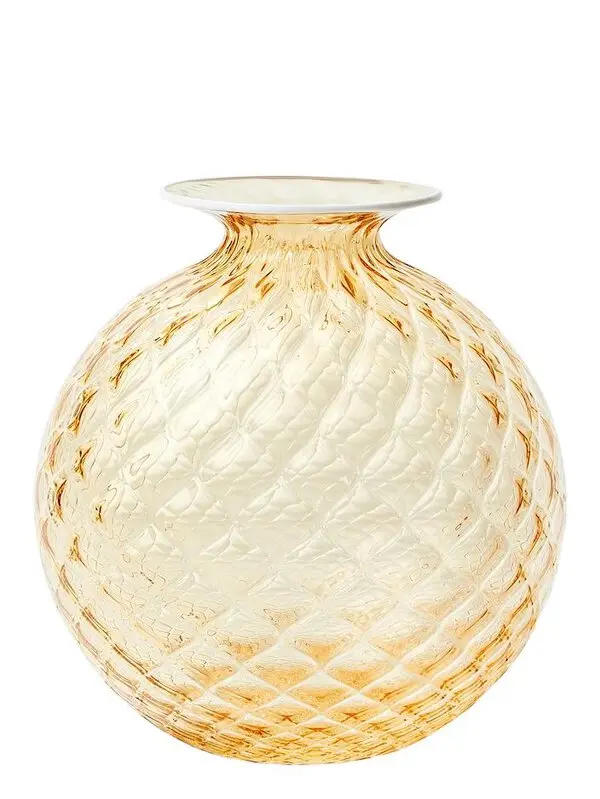 VENINI Monofiori Balloton Large Murano Glass Vase - Yellow