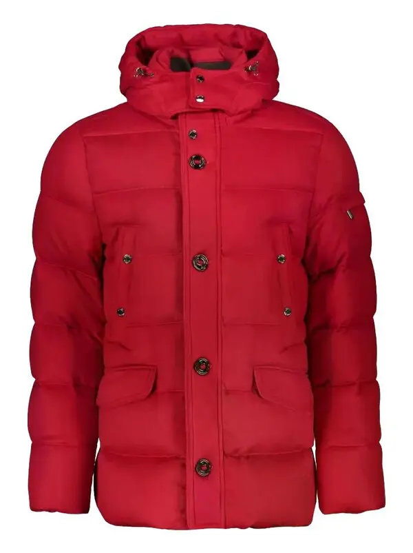 MOORER Padded Hooded Jacket - Red