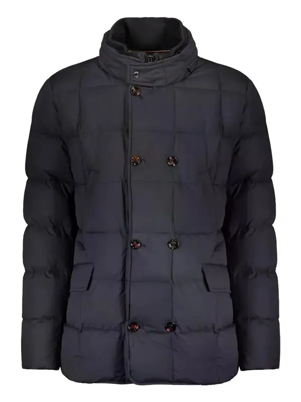 MOORER Padded Double-breasted Jacket - Blue