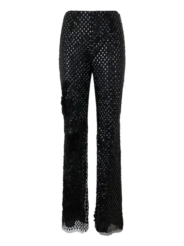 Alberta Ferretti Embellished Straight-leg Trousers - Black