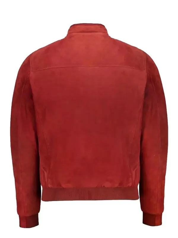 MOORER Padded Leather Jacket - Red