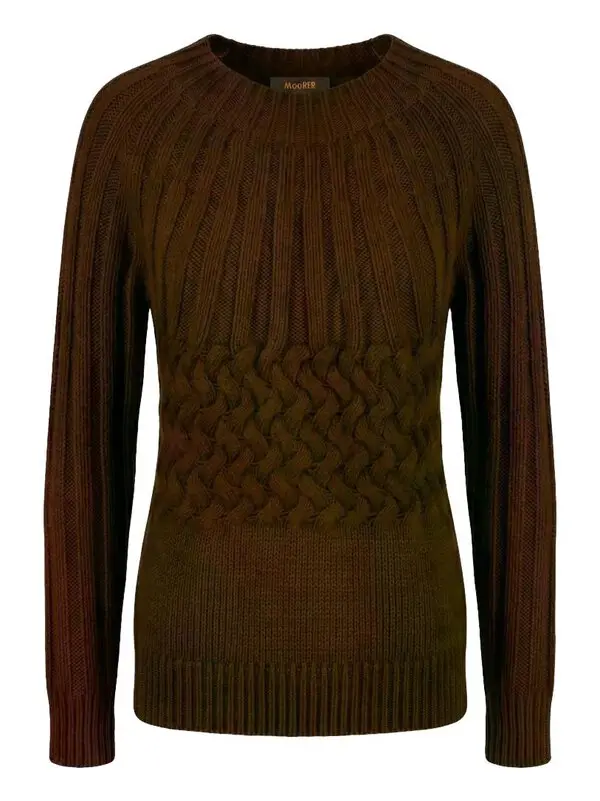MOORER Anetta Cable Knit Sweater - Brown