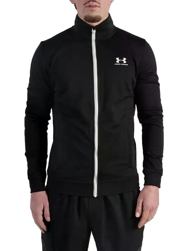 Under Armour Logo Print Zip-up Sport Jacket - Black