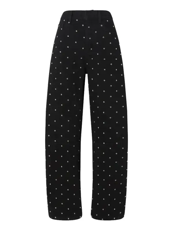 Pinko Crystal Embellished Denim Jeans - Black
