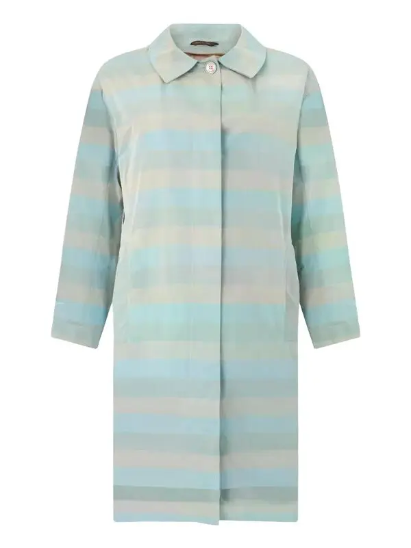 MOORER Horizontal Stripe Coat - Blue