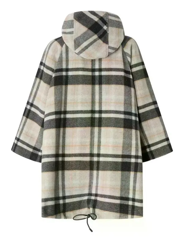Pinko Check Hooded Coat - Neutrals