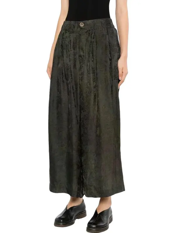 UMA WANG Jacquard Pattern Wide-leg Trousers - Grey