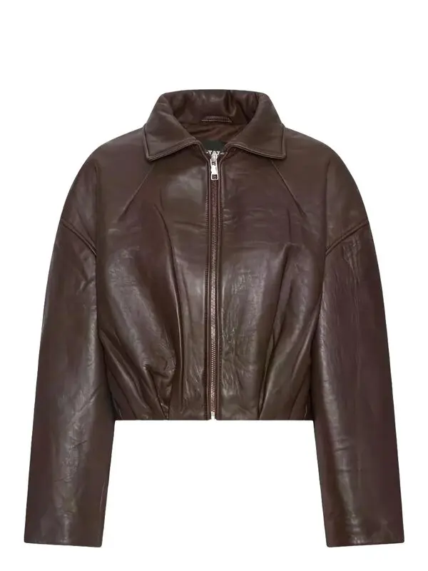 ROTATE BY BIRGER CHRISTENSEN Bonded Leather Jacket - Brown