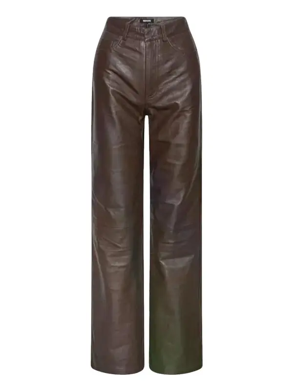 ROTATE BY BIRGER CHRISTENSEN High-waisted Straight-leg Trousers - Brown
