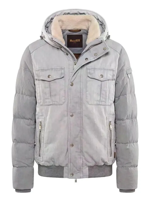 MOORER Clif Hooded Padded Jacket - Grey