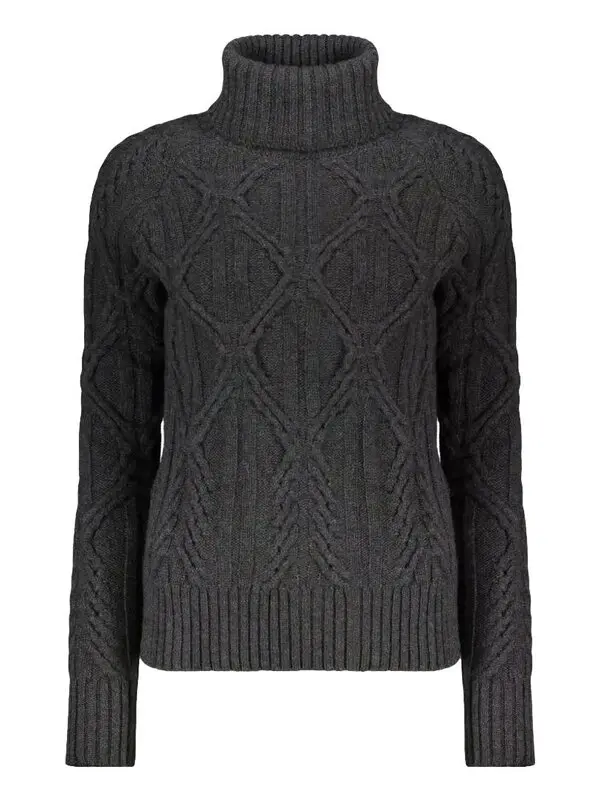 MOORER Anna Cable-knit Roll-neck Sweater - Grey